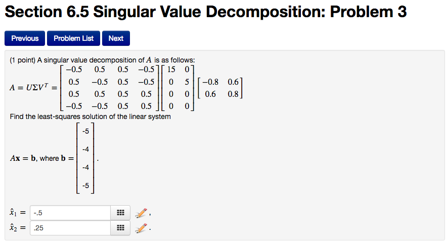 Solved A singular value decomposition of A is as follows: A | Chegg.com