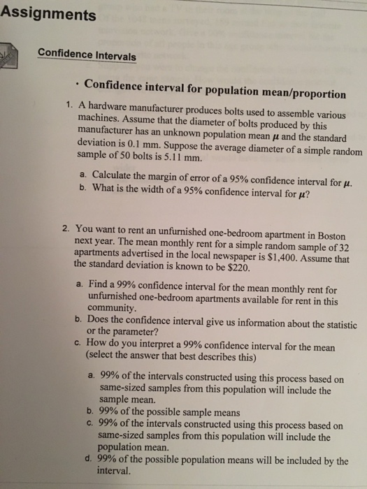 Solved Confidence interval for population mean/proportion A | Chegg.com
