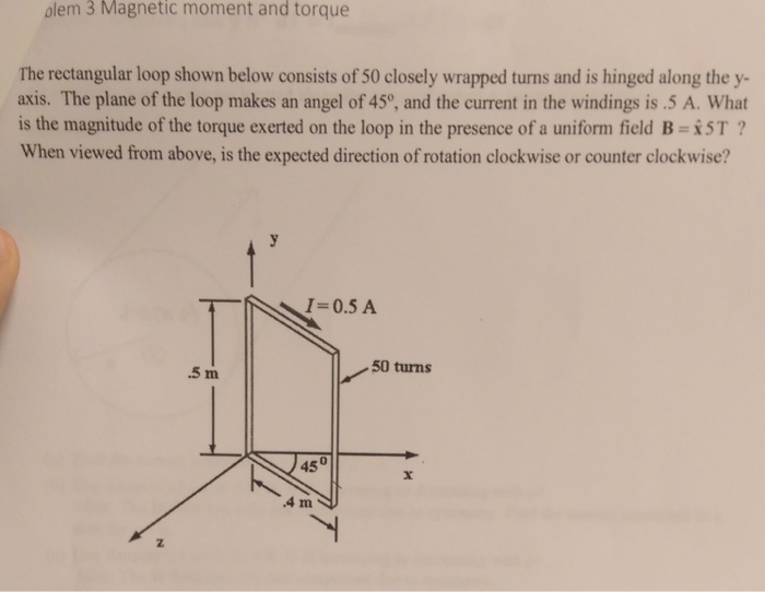 Solved The rectangular loop shown below consists of 50 | Chegg.com