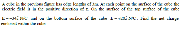 Solved A cube in the previous figure has edge lengths of 3m. | Chegg.com