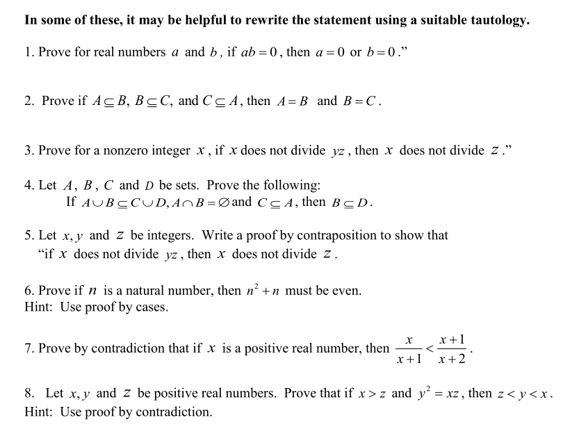 Solved For this Advanced Mathematics course, I must analyze | Chegg.com