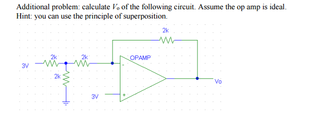 Solved Additional problem: calculate Vo of the following | Chegg.com Solved Additional problem: calculate Vo of the following | Chegg.com
