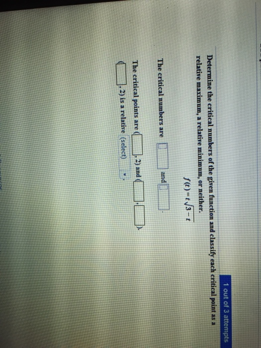 Solved Determine the critical numbers of the given function | Chegg.com