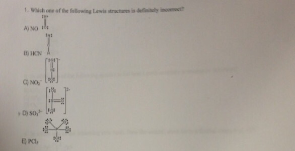 Solved Which one of the following Lewis structure is | Chegg.com