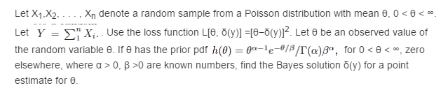 Solved Let X1,X2 Xn denote a random sample from a Poisson | Chegg.com