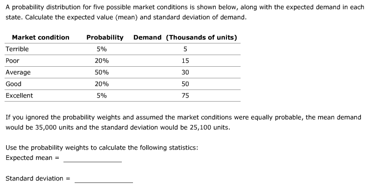 Solved 17. Probability-weighted means and standard | Chegg.com