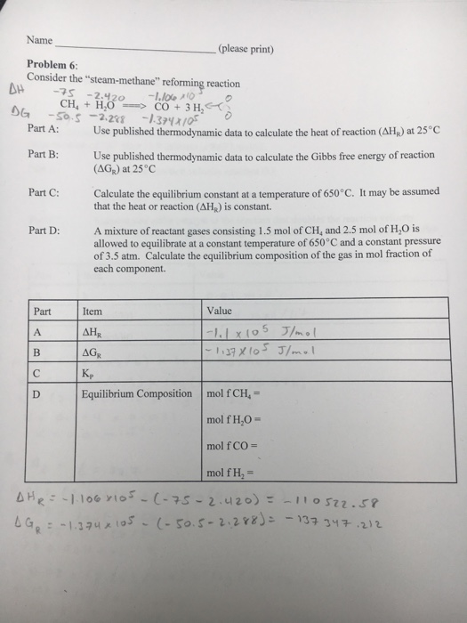 Solved Use published thermodynamic data to calculate the | Chegg.com