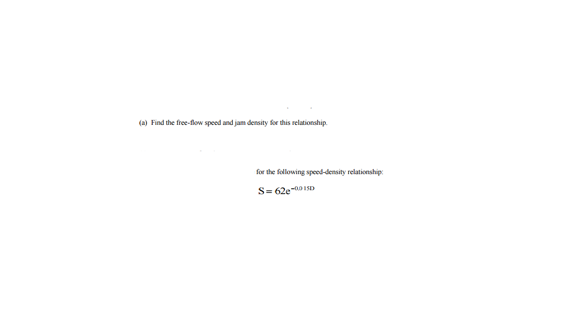 Solved Find the free-flow speed and jam density for this | Chegg.com