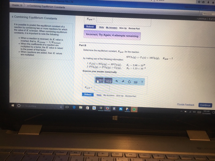Solved Combining Equilibrium Constants Part A It is possible | Chegg.com