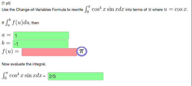 Solved Change of Variables Formula for Definite | Chegg.com