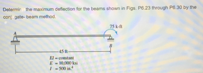 Solved Determine max deflection using conjugate beam method | Chegg.com