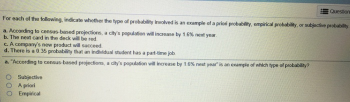 Solved For each of the following, indicate whether the type | Chegg.com