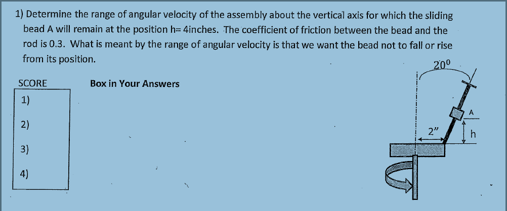 Solved Determine the range of angular velocity of the | Chegg.com