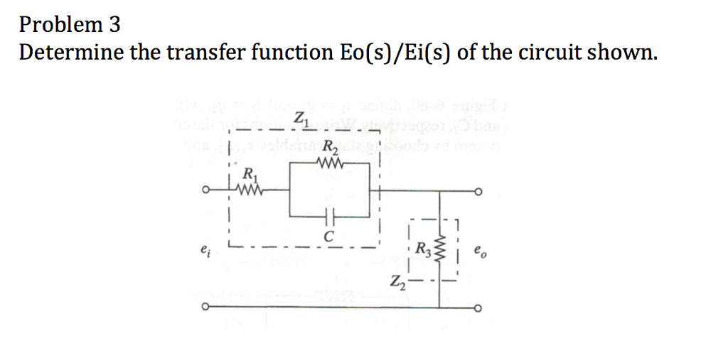 Solved Determine the transfer function Eo(s)/Ei (s) of the | Chegg.com