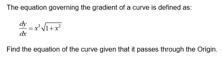 Solved The equation governing the gradient of a curve is | Chegg.com