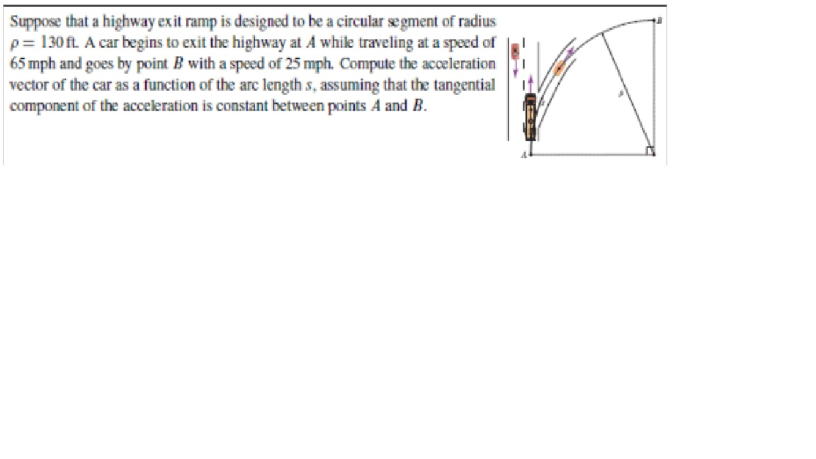 Suppose that a highway exit ramp is designed to be a | Chegg.com
