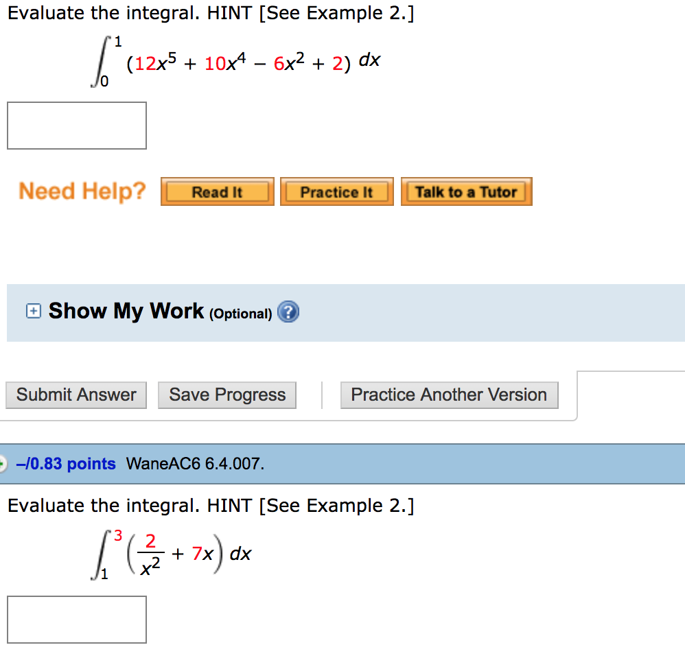 Solved Evaluate the integral. HINT [See Example 2.] 1 (12x5 | Chegg.com
