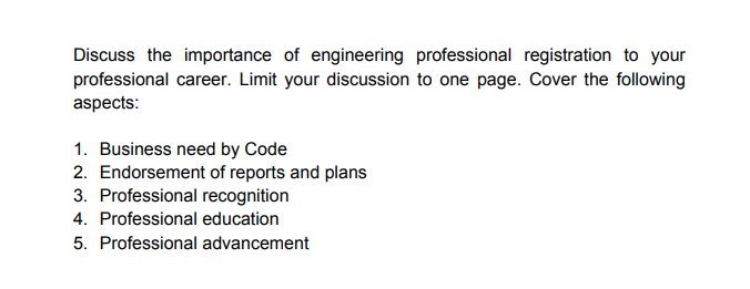 Solved Discuss The Importance Of Engineering Professional Chegg solved-discuss-the-importance-of-engineering-professional-chegg