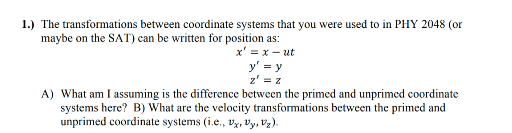 Solved The transformations between coordinate systems that | Chegg.com