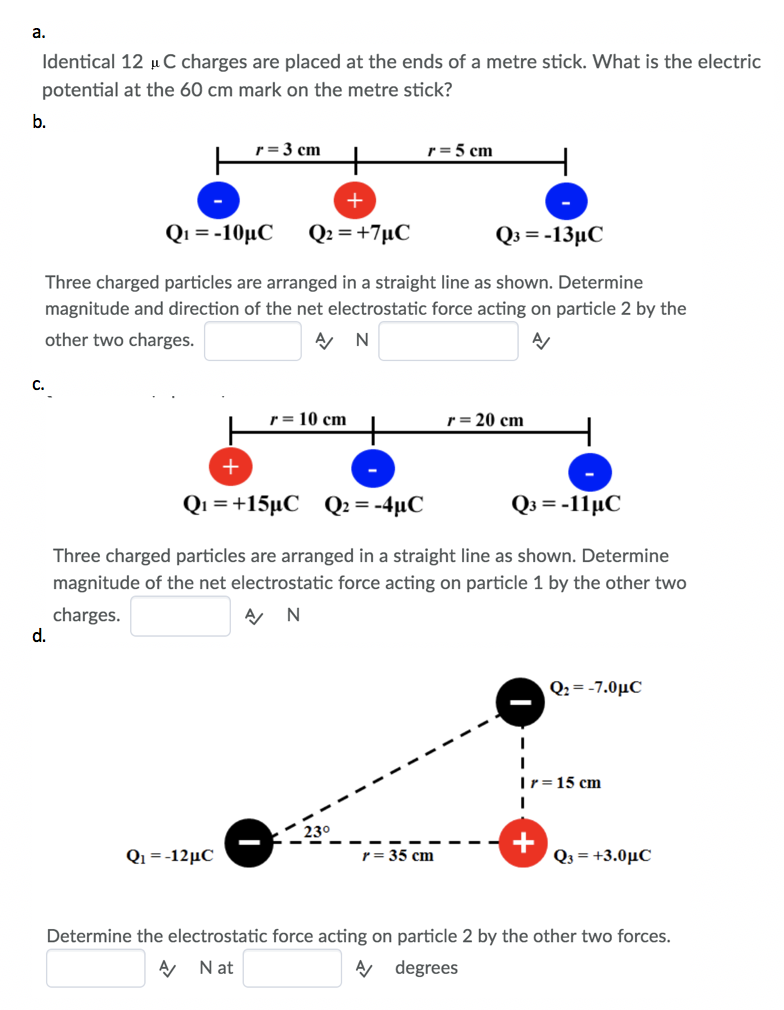 Solved Identical 12 ? C charges are placed at the ends of a | Chegg.com