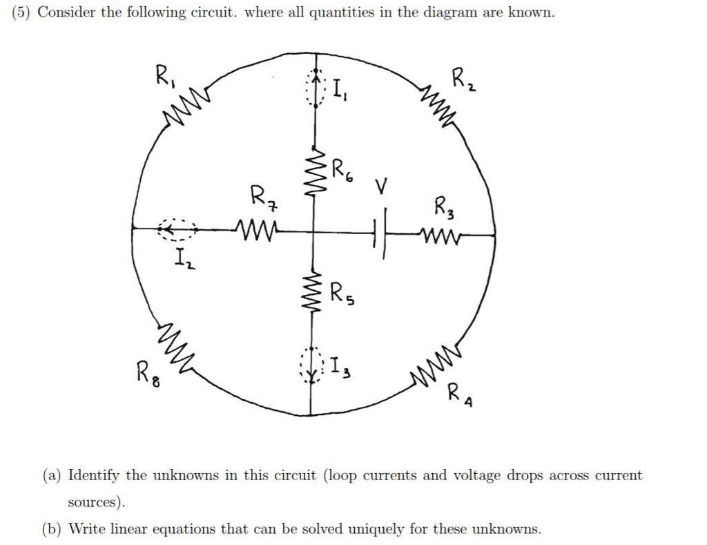 Solved (5) Consider the following circuit. where all | Chegg.com