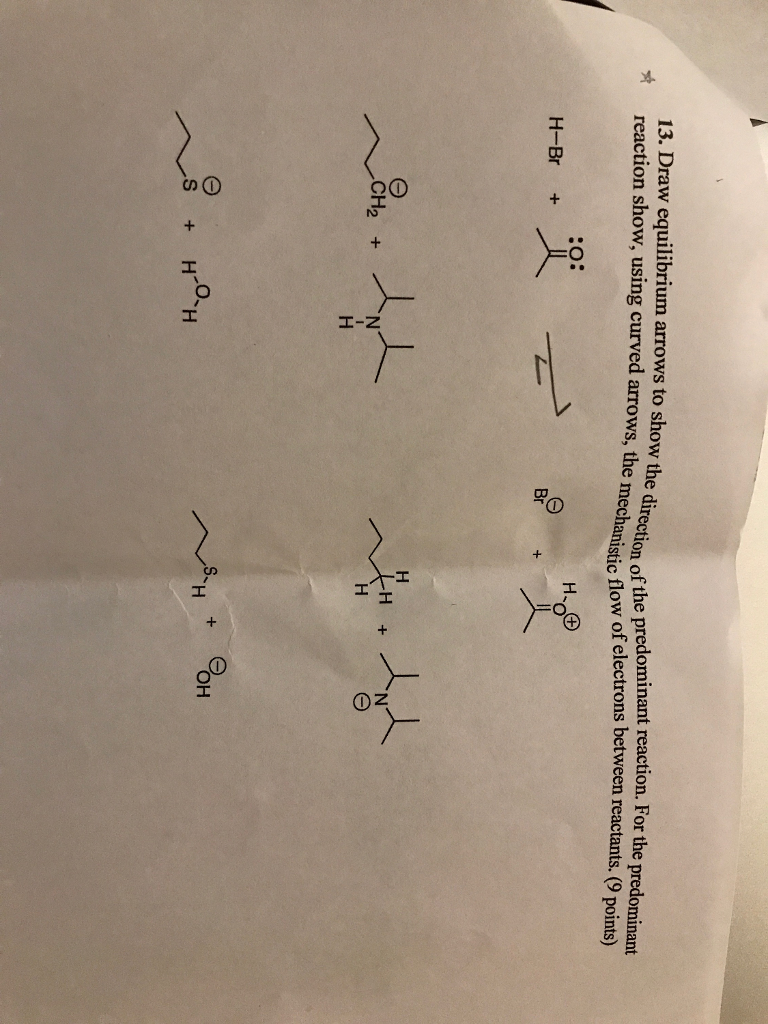 Solved Draw equilibrium arrows to show the direction of the | Chegg.com