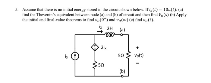 Solved 5. Assume that there is no initial energy stored in | Chegg.com