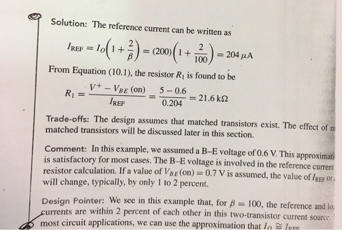 Solved Design a two-transistor current source to meet a set | Chegg.com