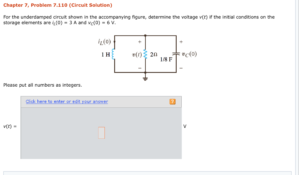 Solved For the underdamped circuit shown in the accompanying | Chegg.com