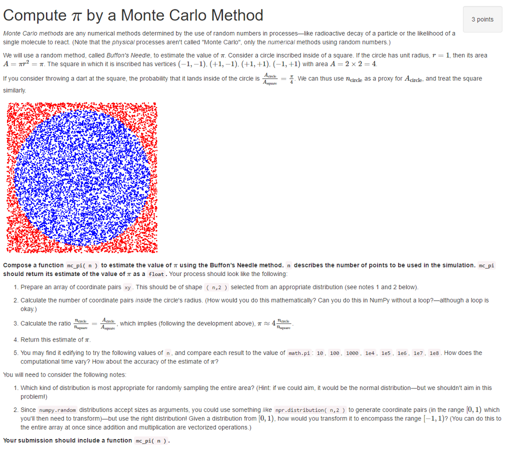 Monte Carlo methods are any numerical methods | Chegg.com