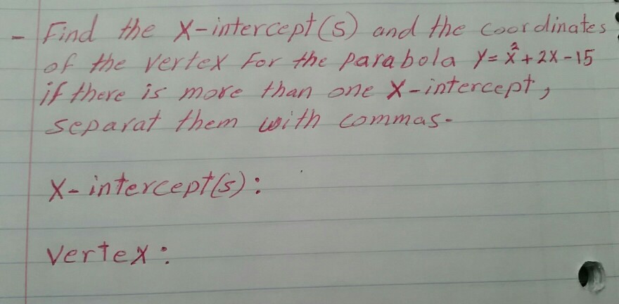 Solved Find the X-intercept (s) and the coordinates of the | Chegg.com