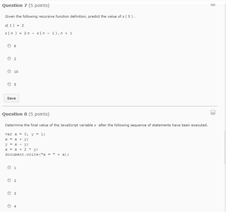 Solved Question 7 (5 points) alue of s (5) s(n ) 2n-s(n- | Chegg.com Solved Question 7 (5 points) alue of s (5) s(n ) 2n-s(n- | Chegg.com