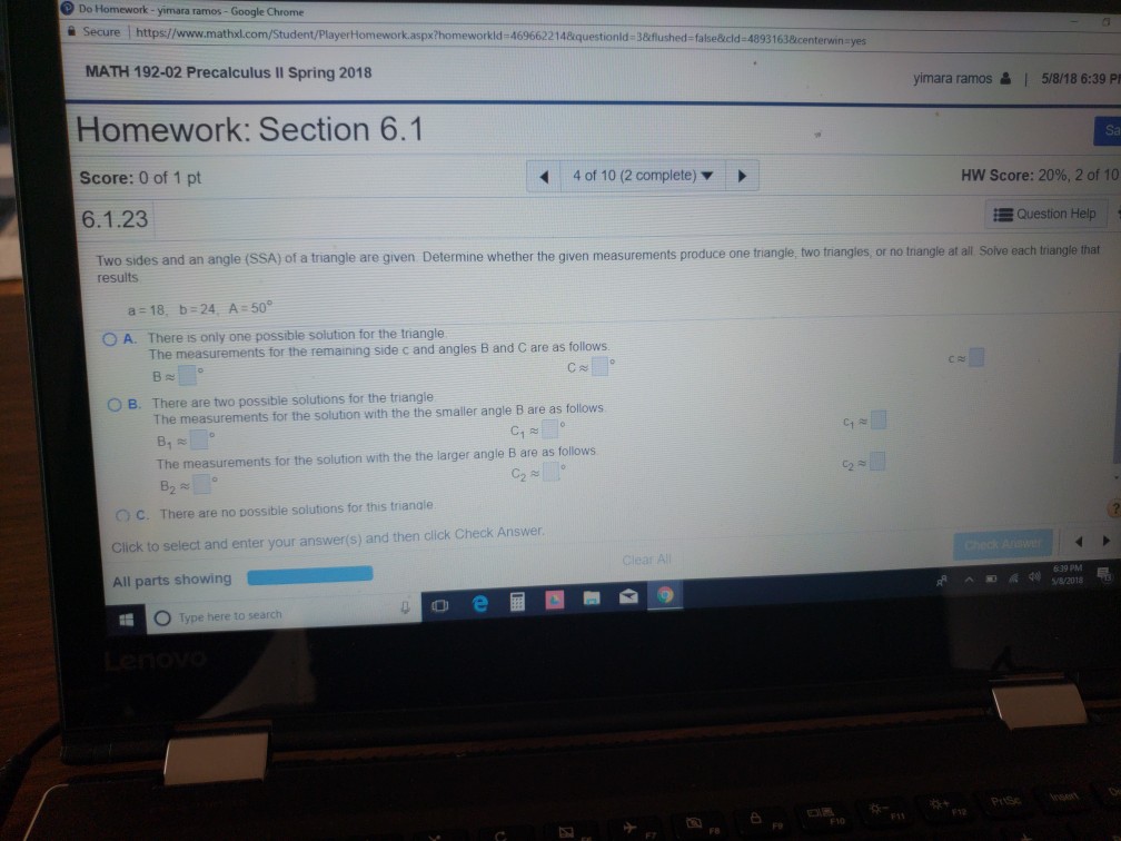 Solved Do Homework- yimara ramos- Google Chrome & Secure | | Chegg.com