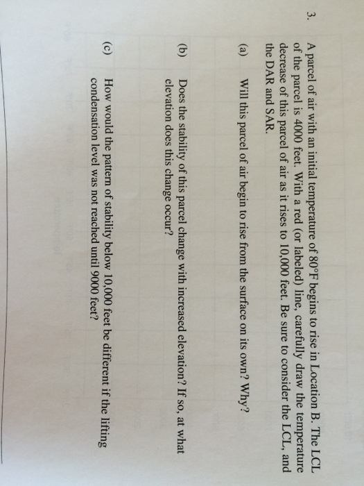 Solved A parcel of air with an initial temperature of | Chegg.com