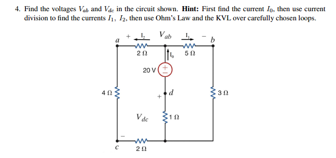 Solved Find the voltages V_ab and V_dc in the circuit shown. | Chegg.com