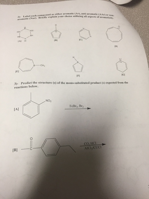 Solved Label each compound as either aromatic (Ar), | Chegg.com