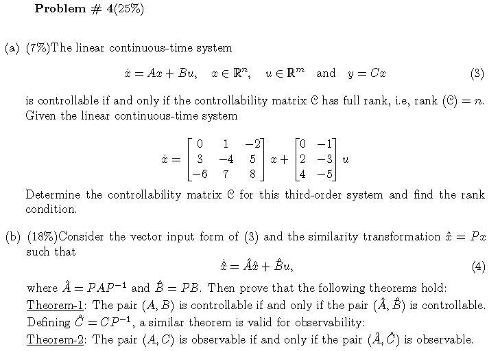 Solved Problem 4 25 A 7 The Linear Continuous Time
