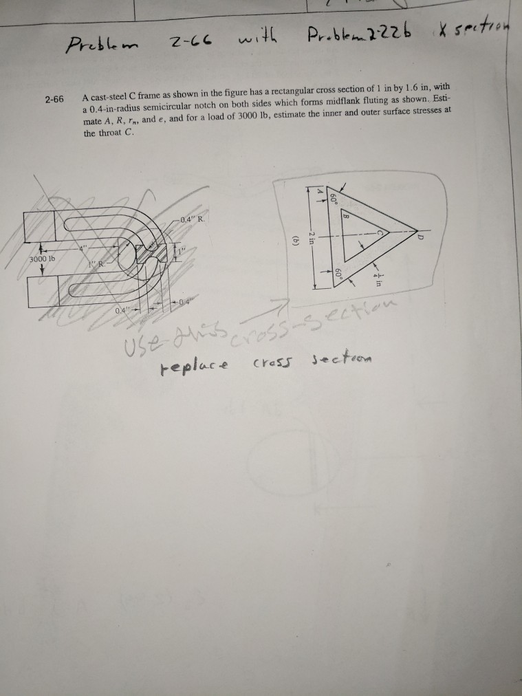 Solved 2-66 A cast-steel C frame as shown in the figure has | Chegg.com