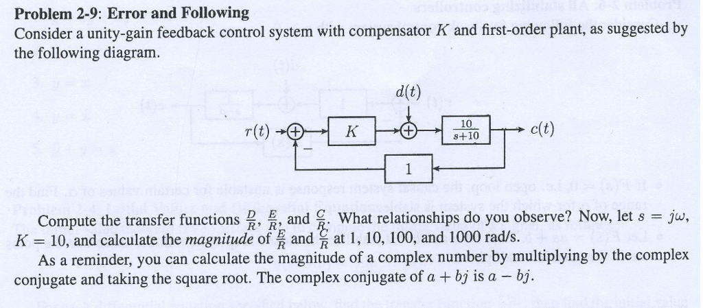 Solved Problem 2-9: Error and Following Consider a | Chegg.com