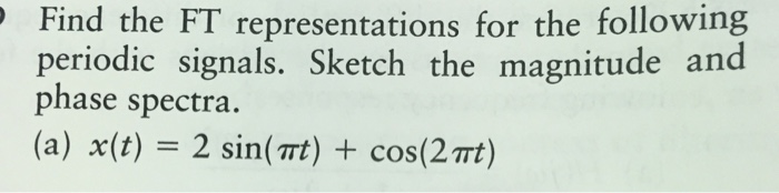 Solved Find the FT representations for the following | Chegg.com