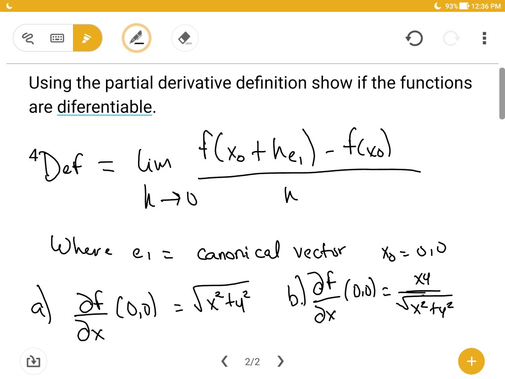 Solved 93%, 12:36 PM Using the partial derivative definition | Chegg.com
