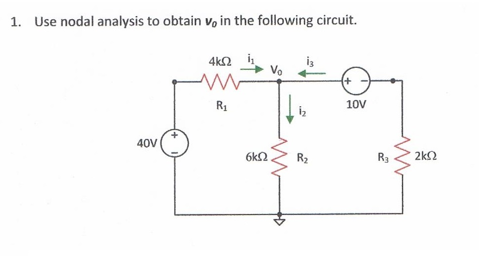 Solved 1. Use nodal analysis to obtain V0 in the following | Chegg.com