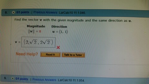 Solved Find the vector v with the given magnitude and the | Chegg.com