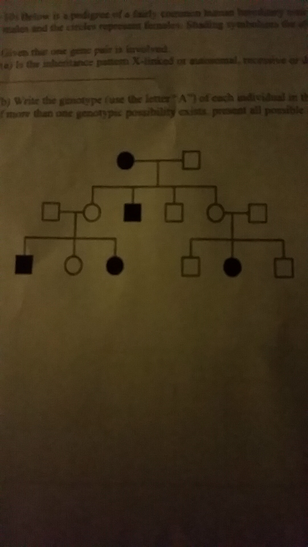 Solved 10) Below is a pedigree of a fairly common human | Chegg.com