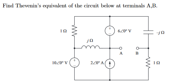 Solved Find Thevenin's equivalent of the circuit below at | Chegg.com