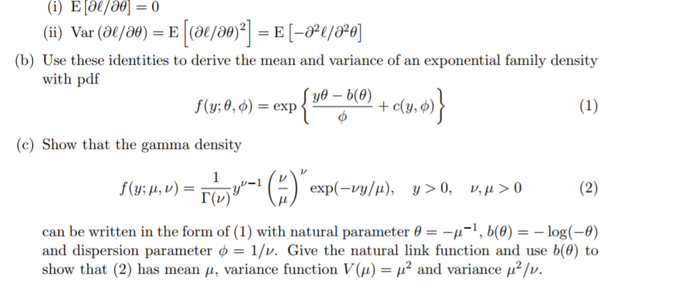 Solved (ii) Var (U/09) = E |(81/0021-E [.FI/ (b) Use these | Chegg.com