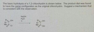 Solved The basic hydrolysis of a 1, 2-chlorohydrin is shown | Chegg.com