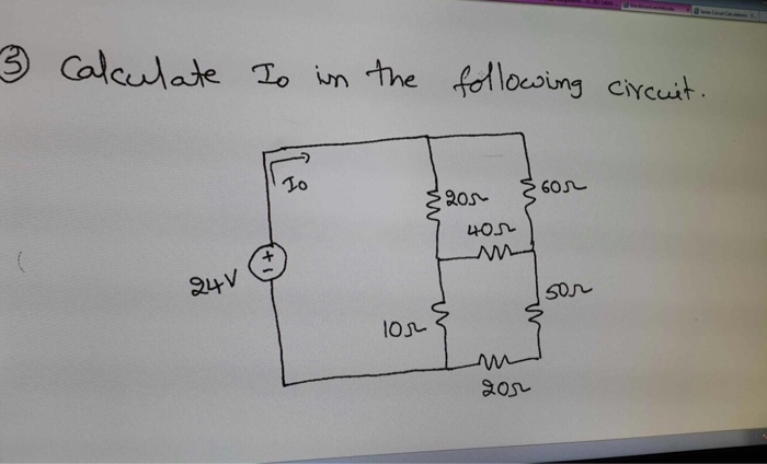 Solved Calculate I0 in the following circuit. | Chegg.com