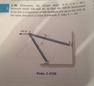 Solved Determine the design angle (0degree = = 90degree) | Chegg.com