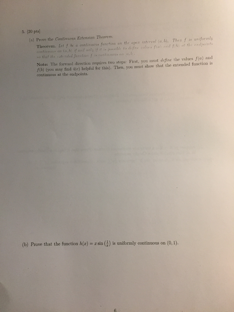 Solved Prove the Continuous Extension Theorem: Theorem. Let | Chegg.com